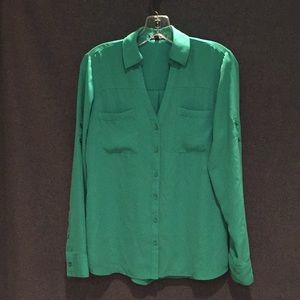 Express | Tops | Green Express Portofino Shirt | Poshmark
